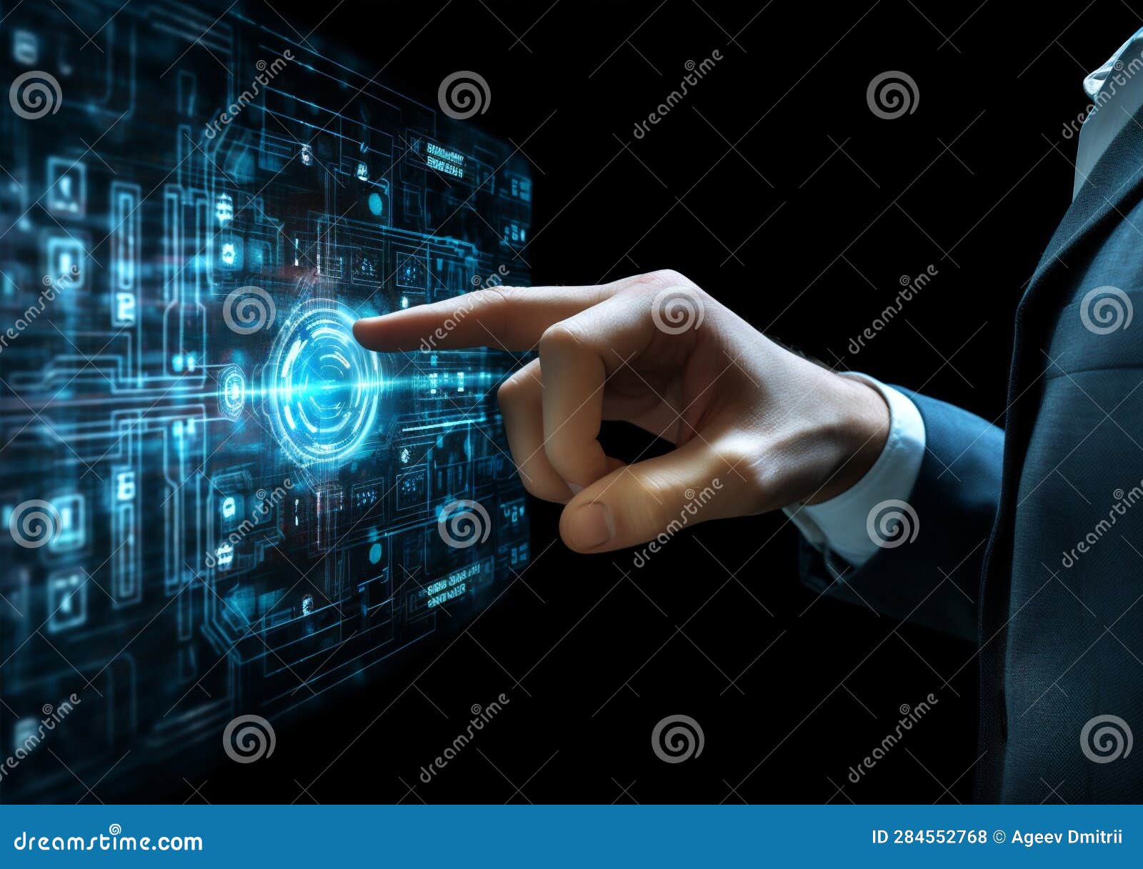 Businessman Tech Business Screen Interface Virtual Concept Technology ...