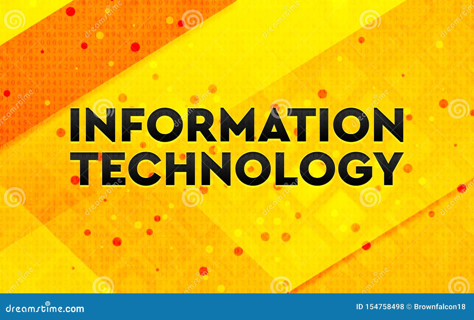 Information Technology Abstract Digital Banner Yellow Background Stock ...