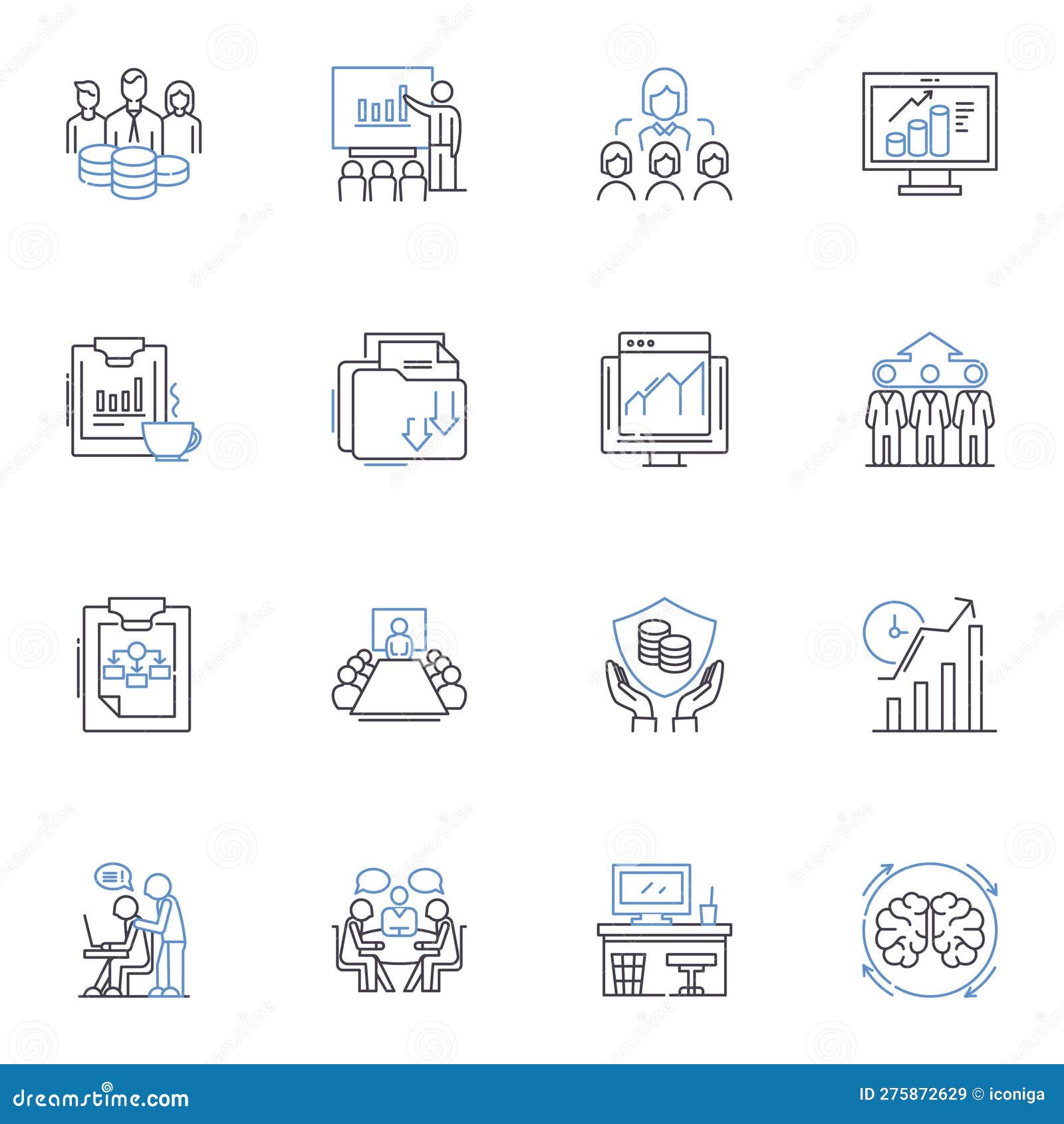 Information Technology And Automation Line Icons Collection Robotics Algorithms Cloud