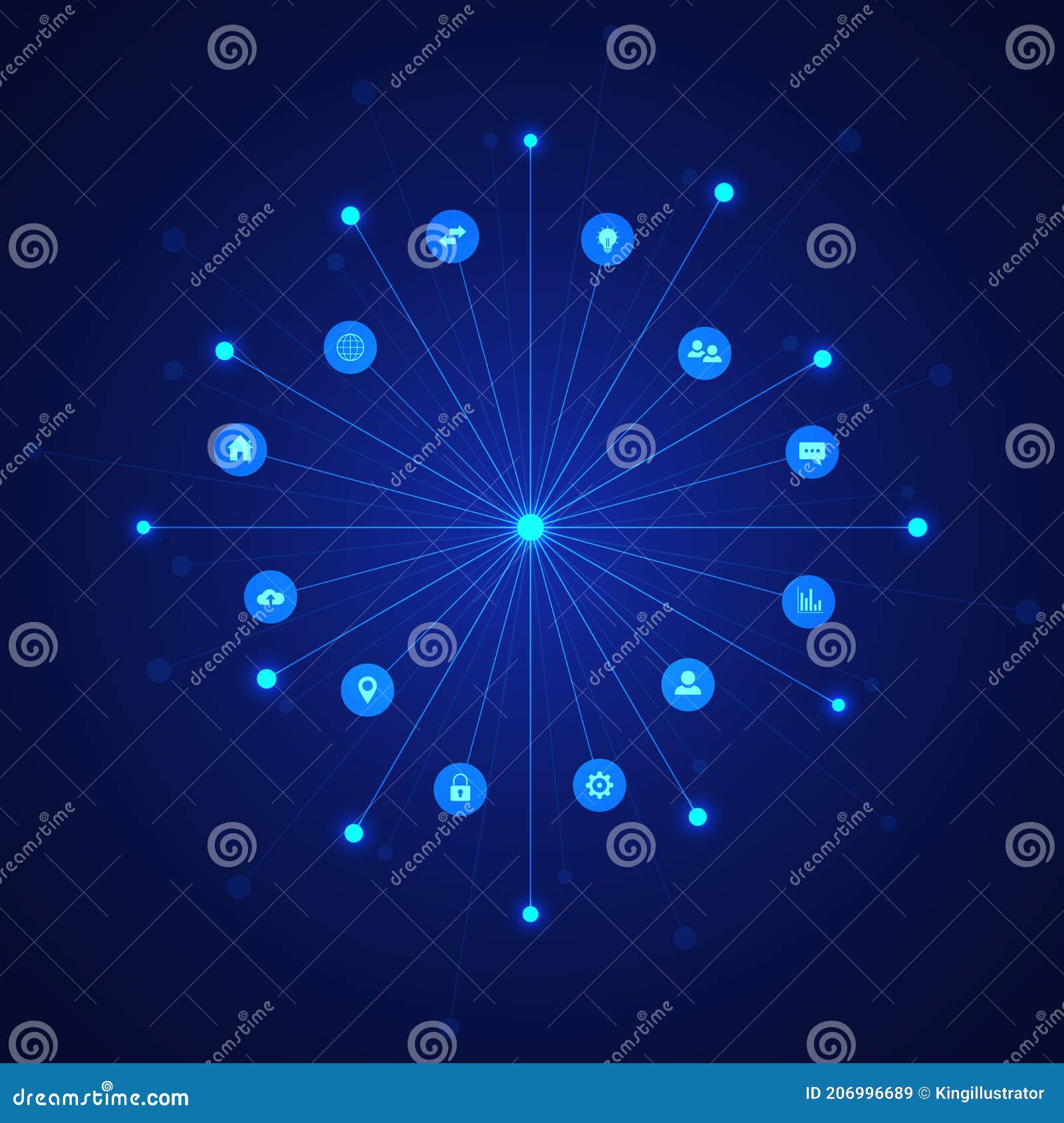 Information Technology Background with Infographic Elements and Flat ...