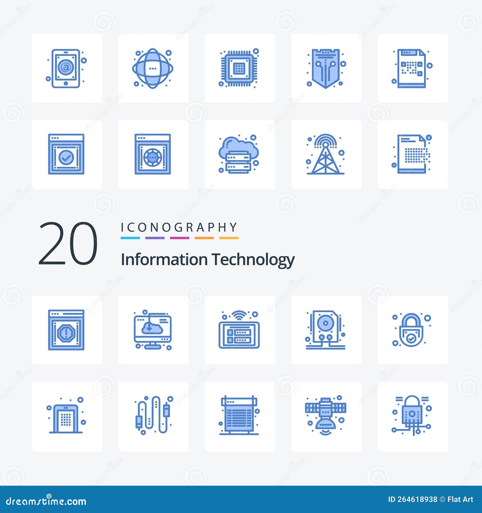 20 Information Technology Blue Color Icon Pack Like Hdd Data ...