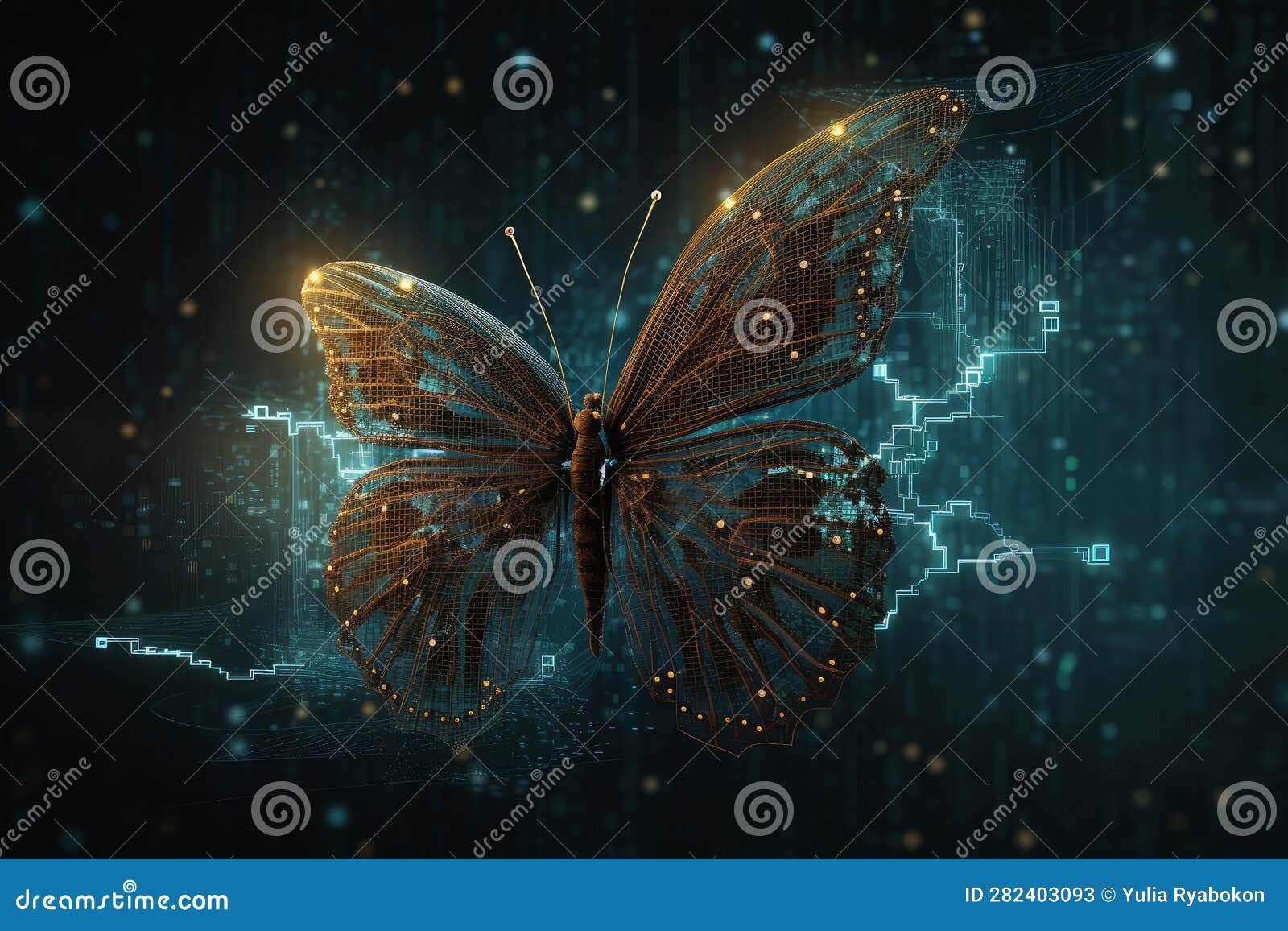 Information Technology Butterfly. Generate Ai Stock Illustration ...