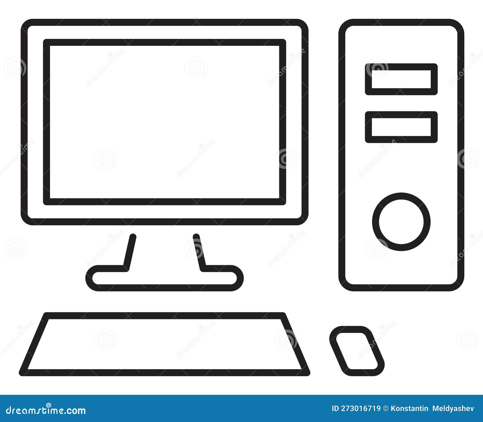 Information Technology Computer, Cpu Vector Icon Illustration Stock ...