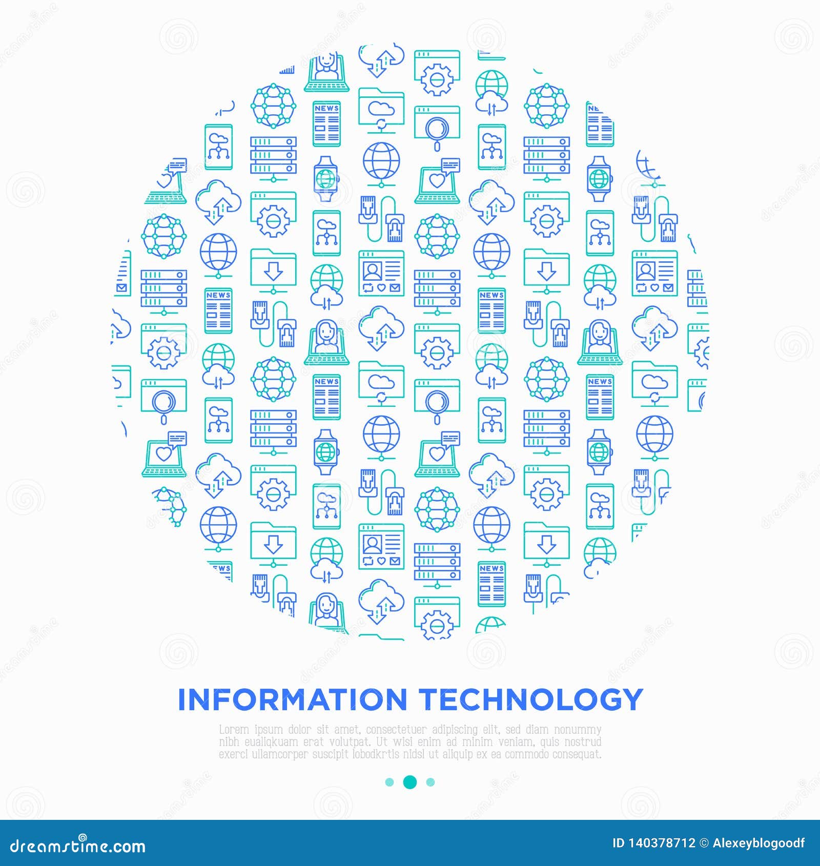 Information Technology Concept in Circle Stock Vector - Illustration of ...