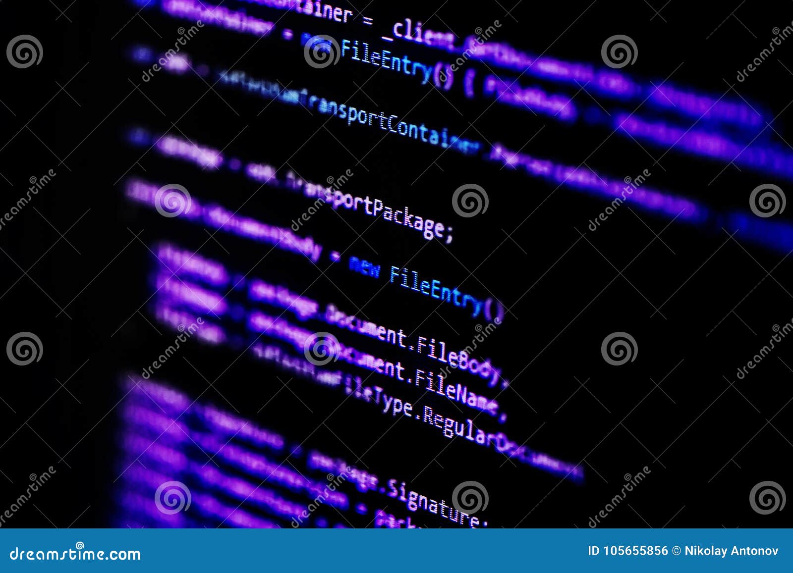 Information Technology Concept Coding Programmer Language Script Text On Screen Monitor Display