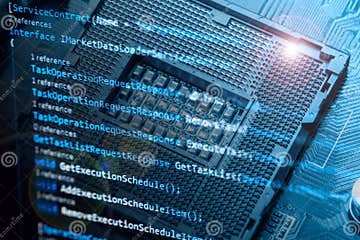 Information Technology Concept. Coding Programmer Language Script Text ...