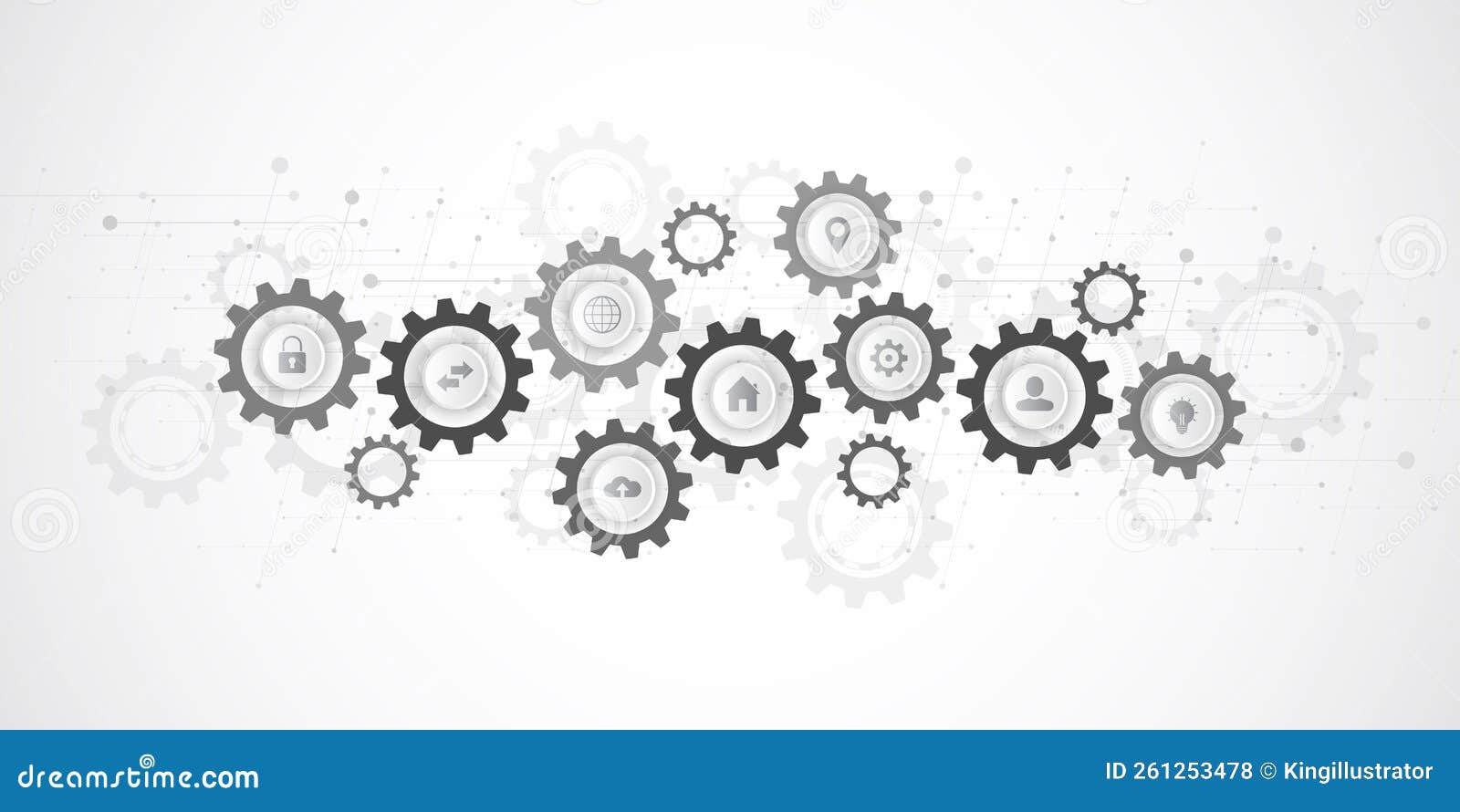 Information Technology Concept with Infographic Elements and Flat Icons ...