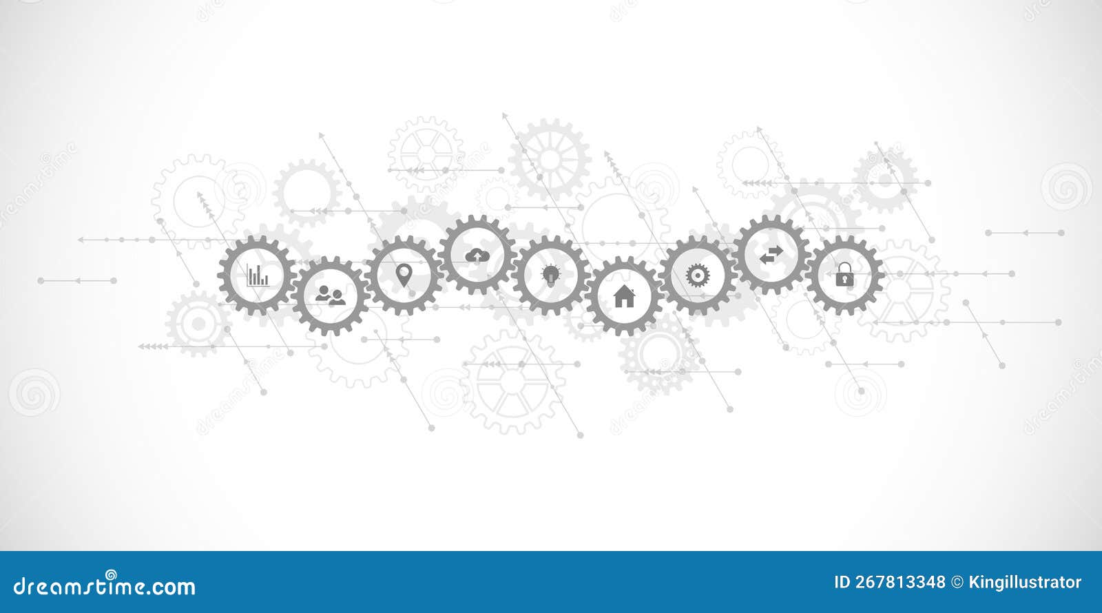 Information Technology Concept with Infographic Elements and Flat Icons ...