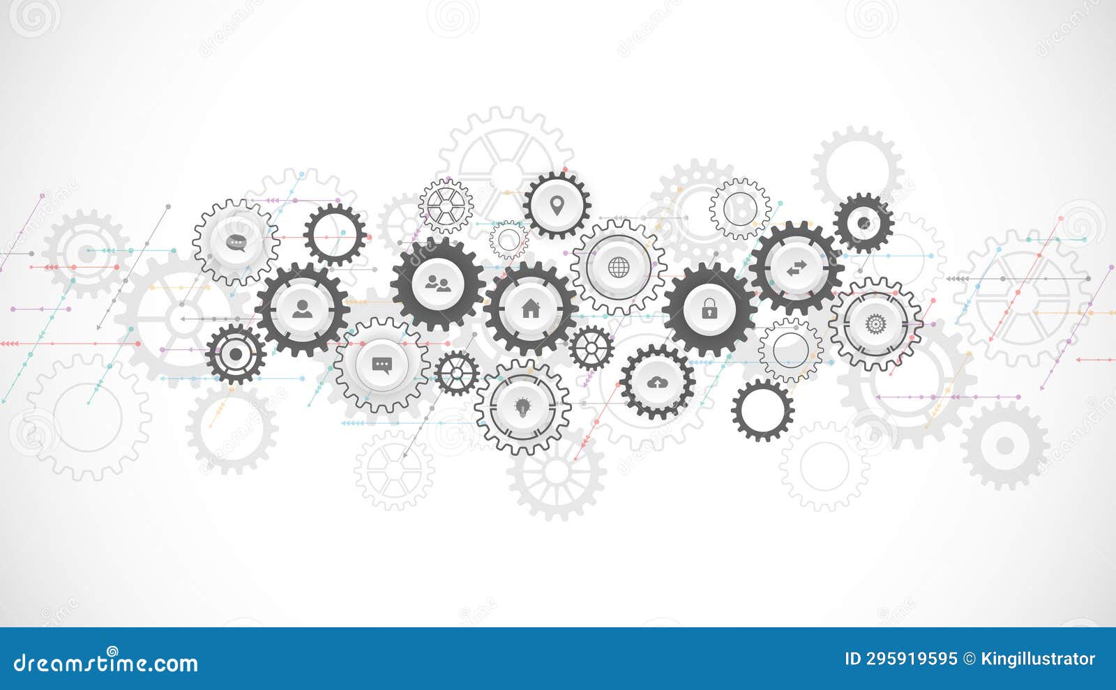 Information Technology Concept with Infographic Elements and Flat Icons ...