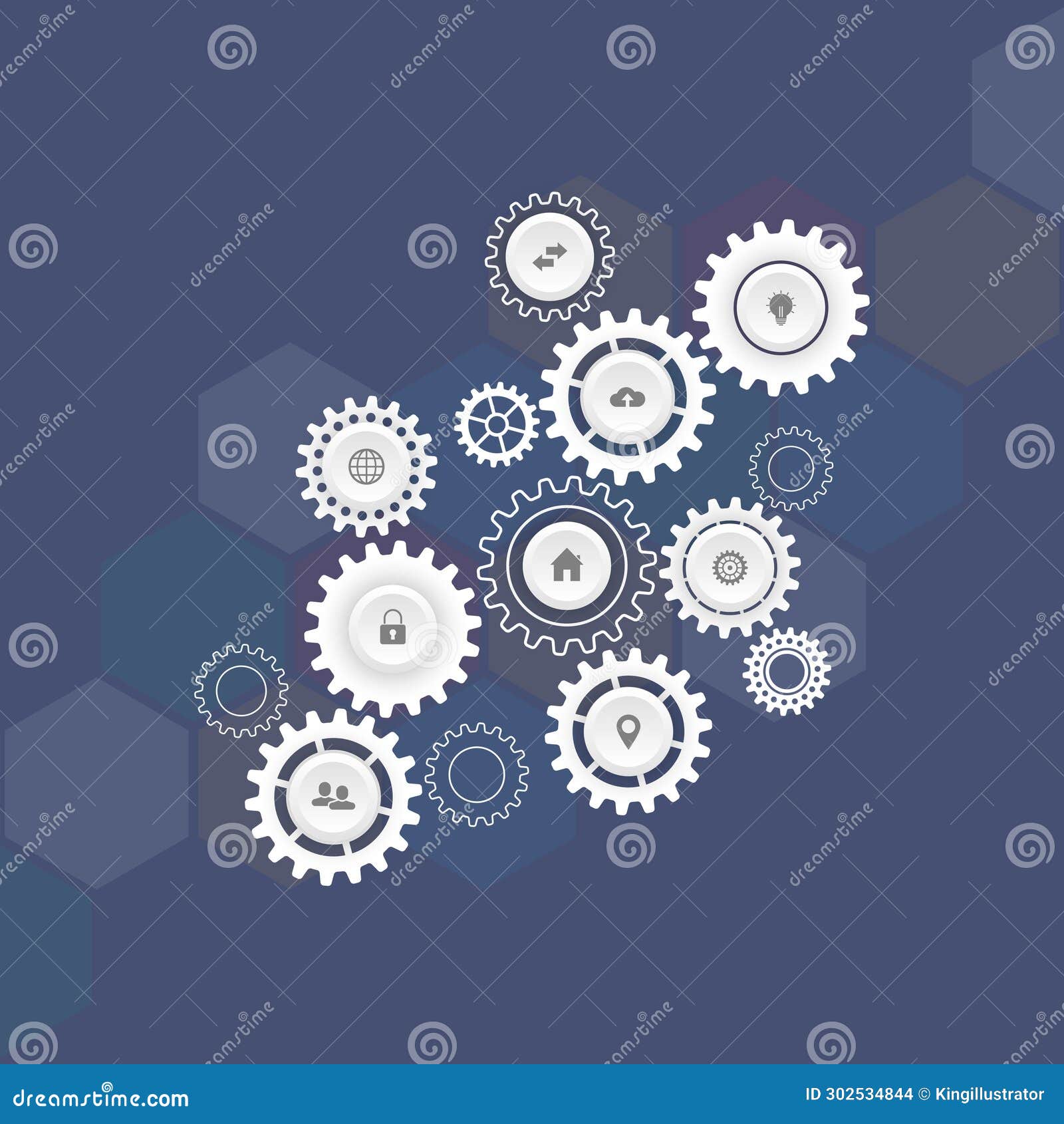 Information Technology Concept with Infographic Elements and Flat Icons ...