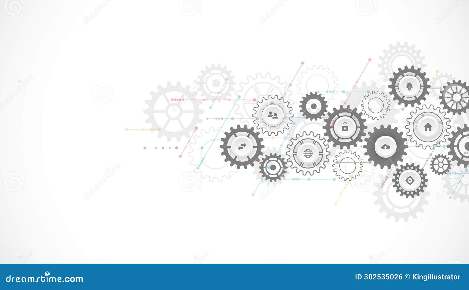 Information Technology Concept with Infographic Elements and Flat Icons ...