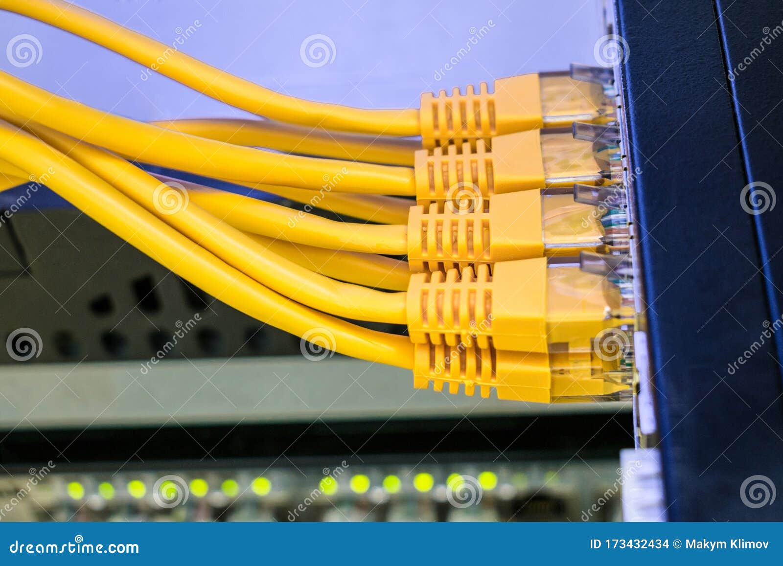 Information Technology Concept. Internet Cable is in the Datacenter ...