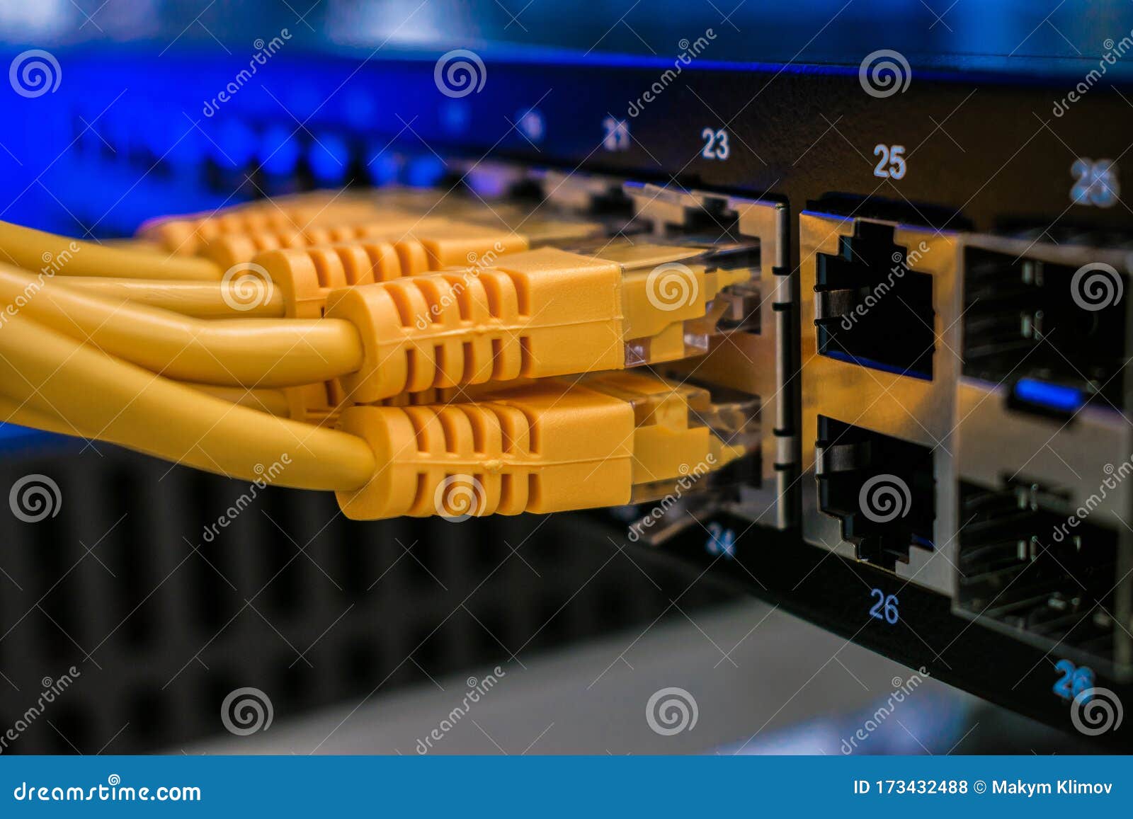Information Technology Concept. Utp Wires Are In The Office Router ...