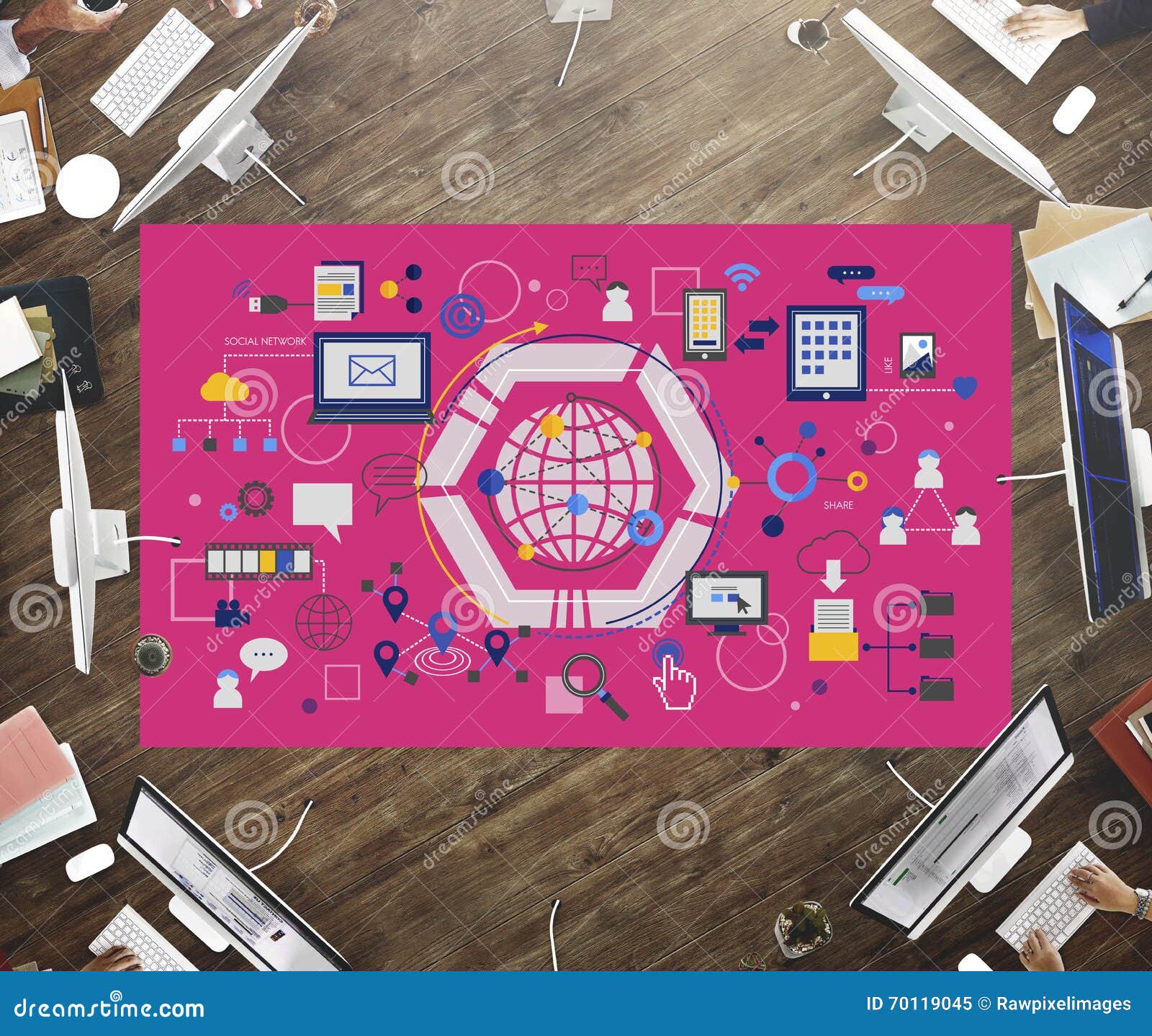 Information Technology Connection Graphics Concept Stock Image - Image ...