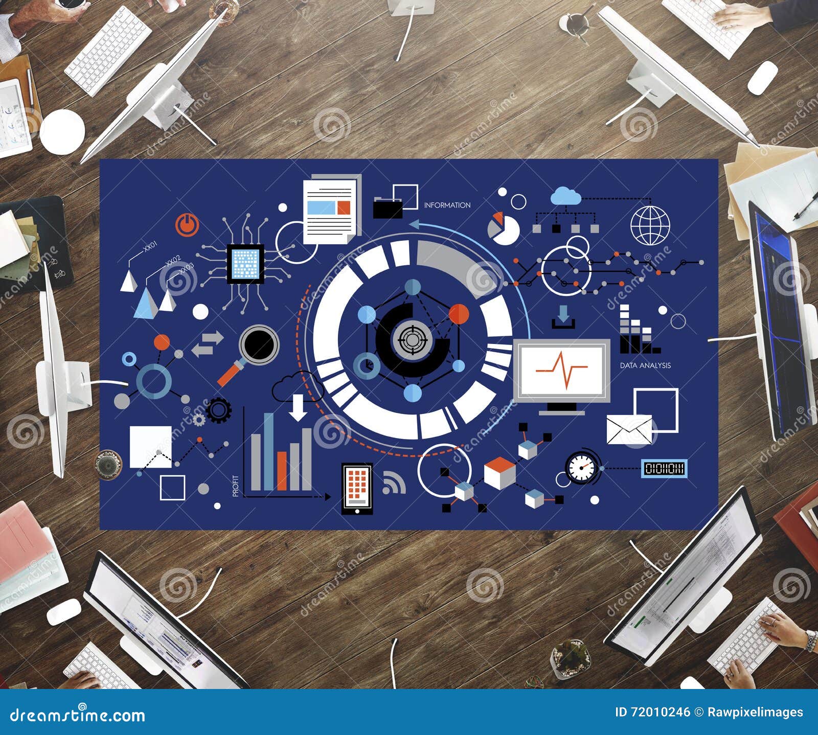 Information Technology Connection Graphics Concept Stock Illustration ...
