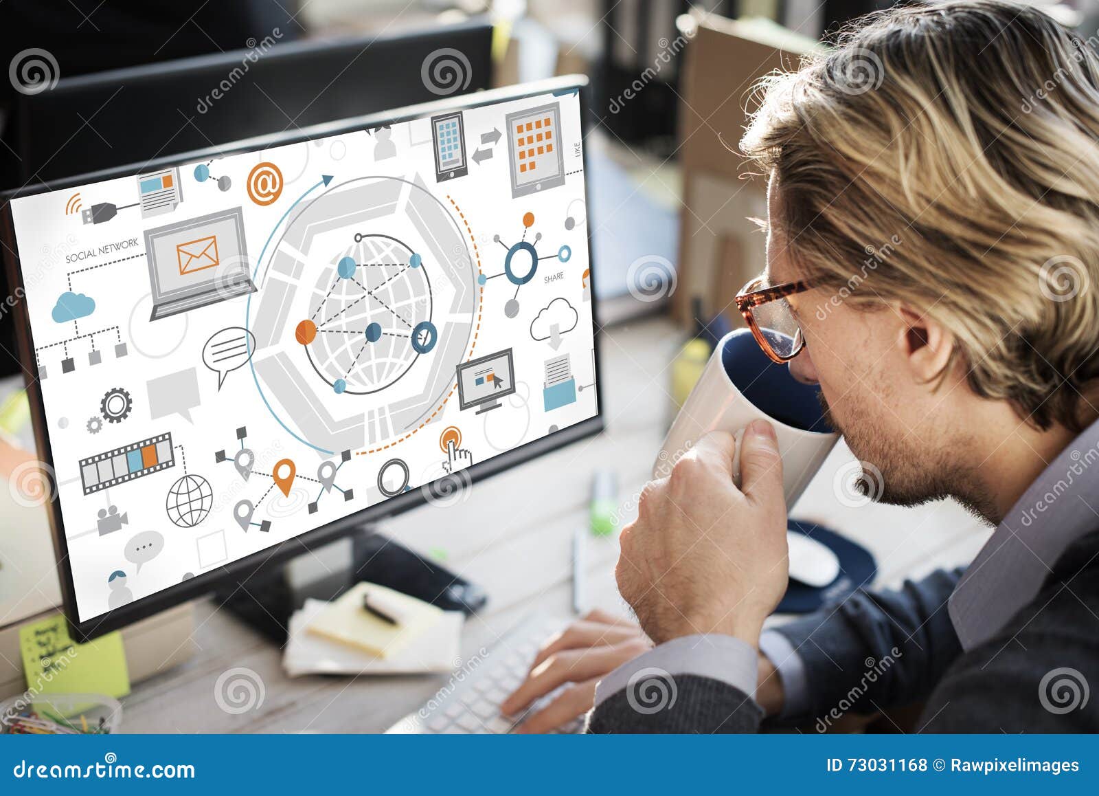 Information Technology Connection Graphics Concept Stock Photo - Image ...