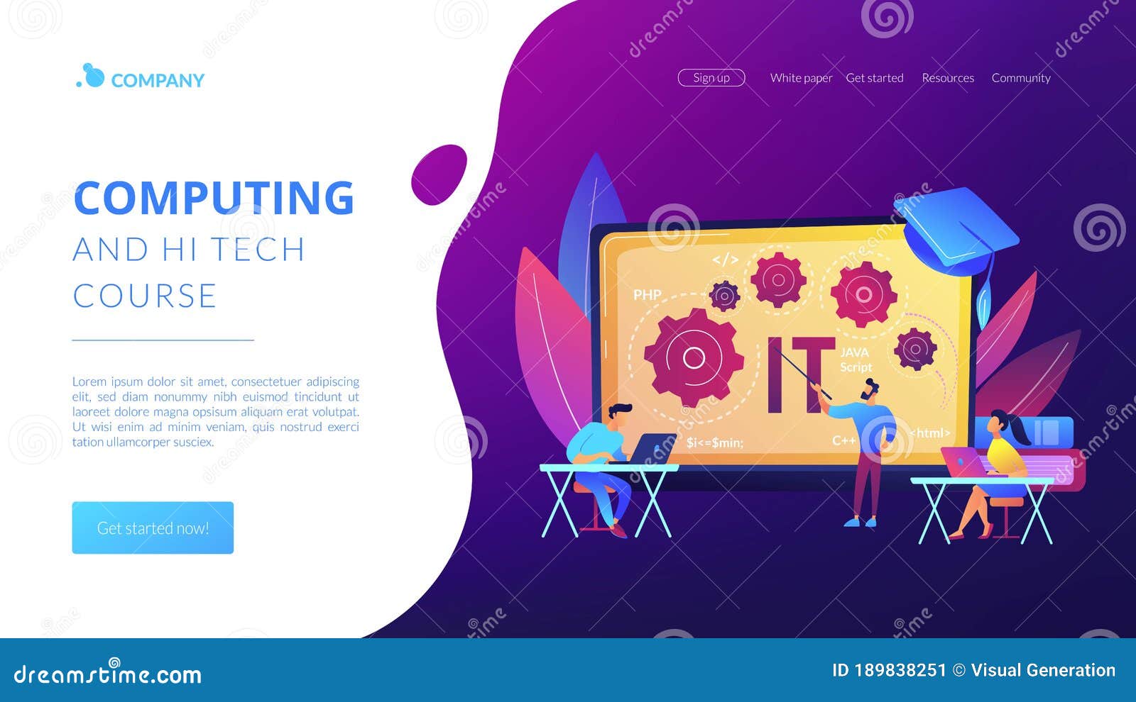 Information Technology Courses Concept Landing Page Stock Vector ...