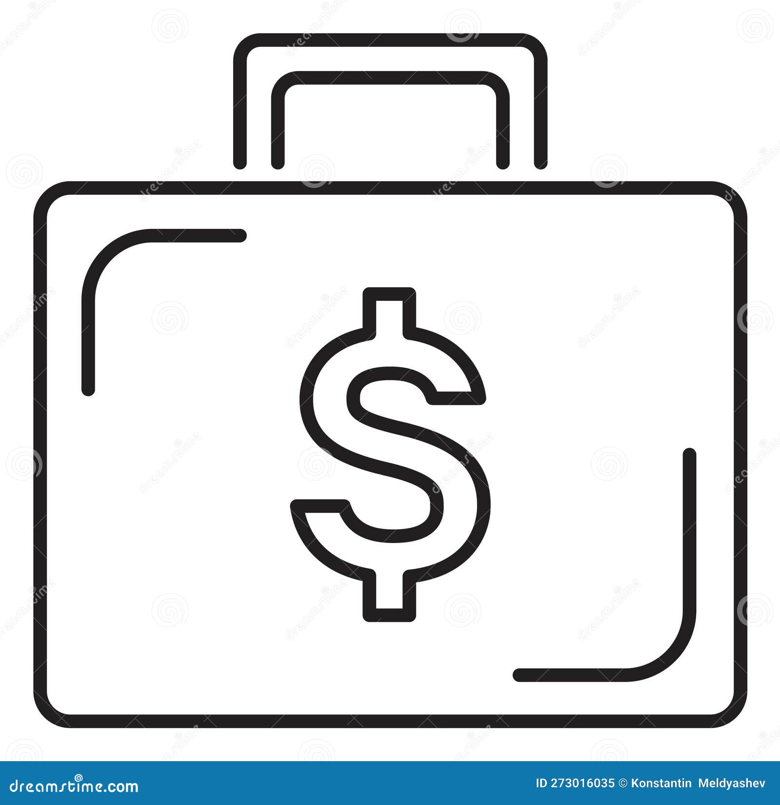 Information Technology Dollar Sign, Suitcase Vector Icon Illustration ...