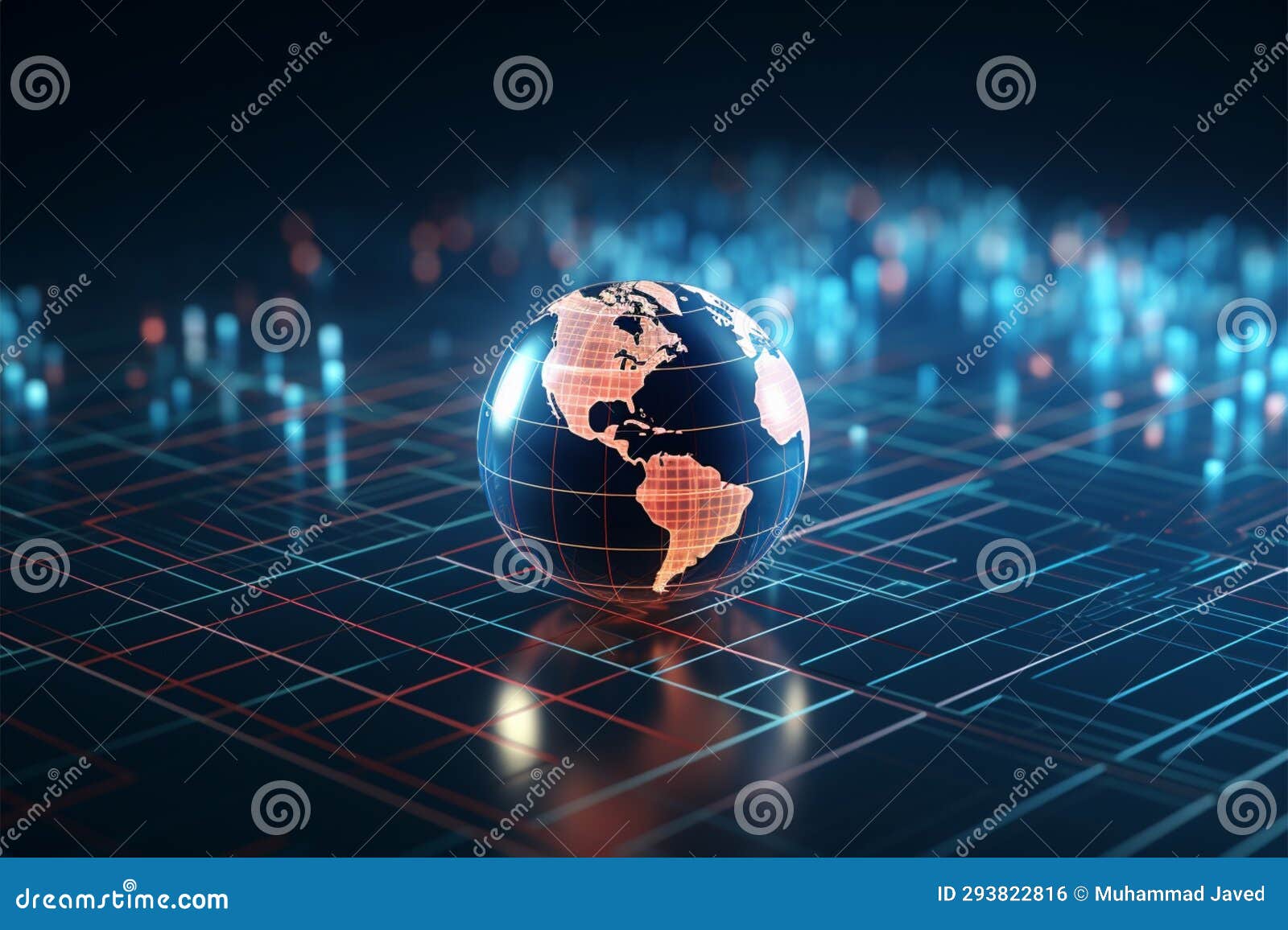 Information Technology and Earth Merge in a 3D Big Data Concept Stock ...