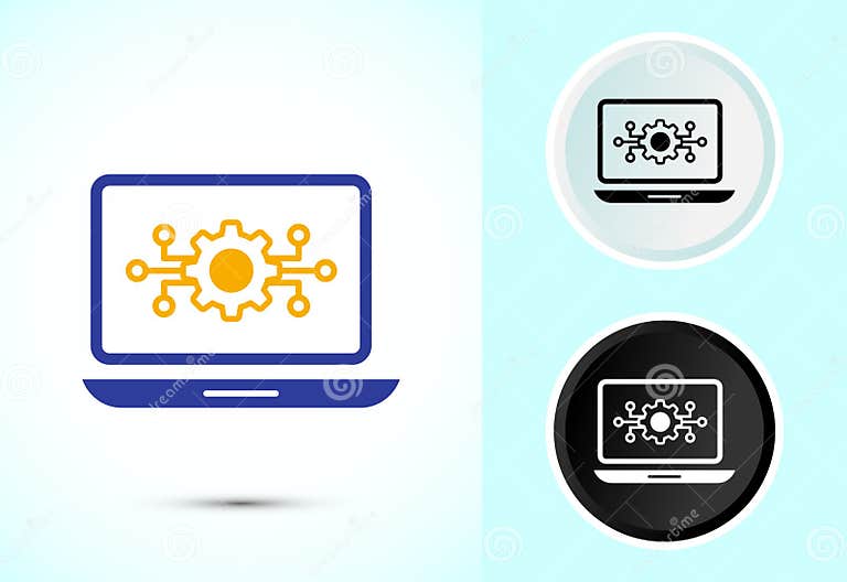 Information Technology Icon Design Illustration. Digital Tech Icon ...
