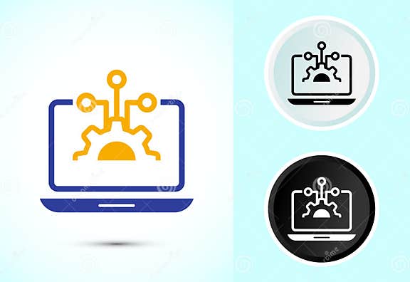 Information Technology Icon Design Illustration. Digital Tech Icon ...