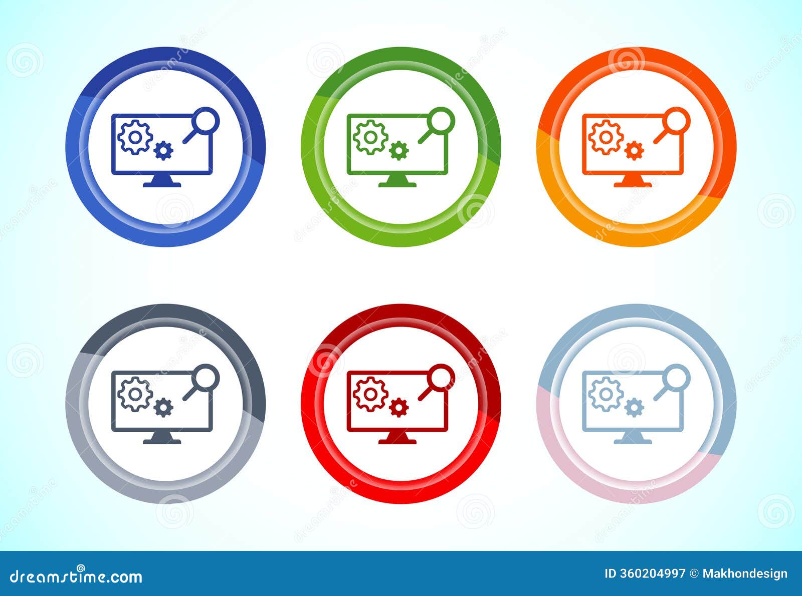 Information Technology Icon Design Illustration. Digital Tech Icon, 6 ...