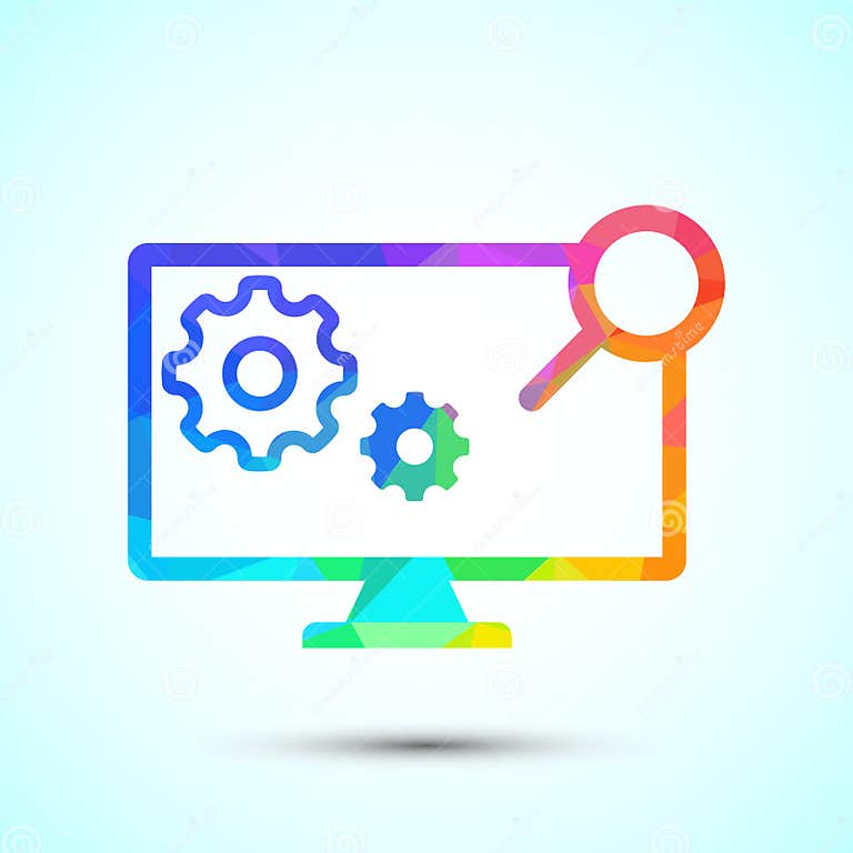 Information Technology Icon Design Illustration. Digital Tech Icon, Low ...