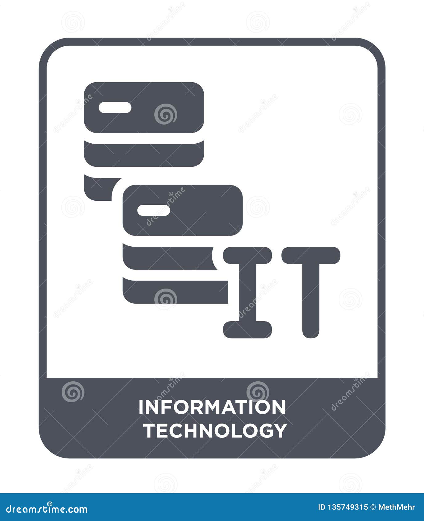 Information Technology Icon in Trendy Design Style. Information ...