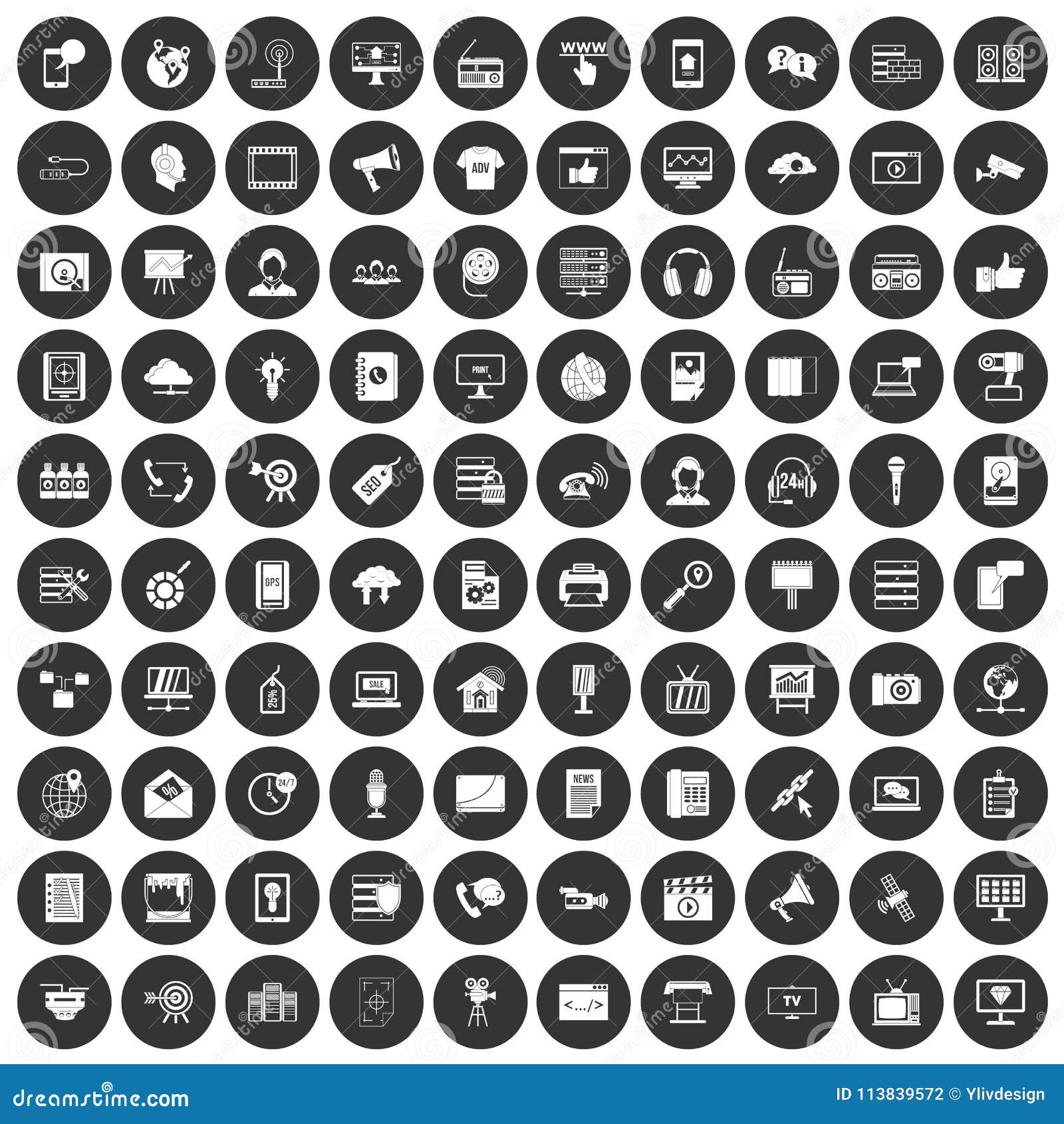 100 Information Technology Icons Set Black Circle Stock Vector ... 100 Information Technology Icons Set Black Circle Stock Vector ...