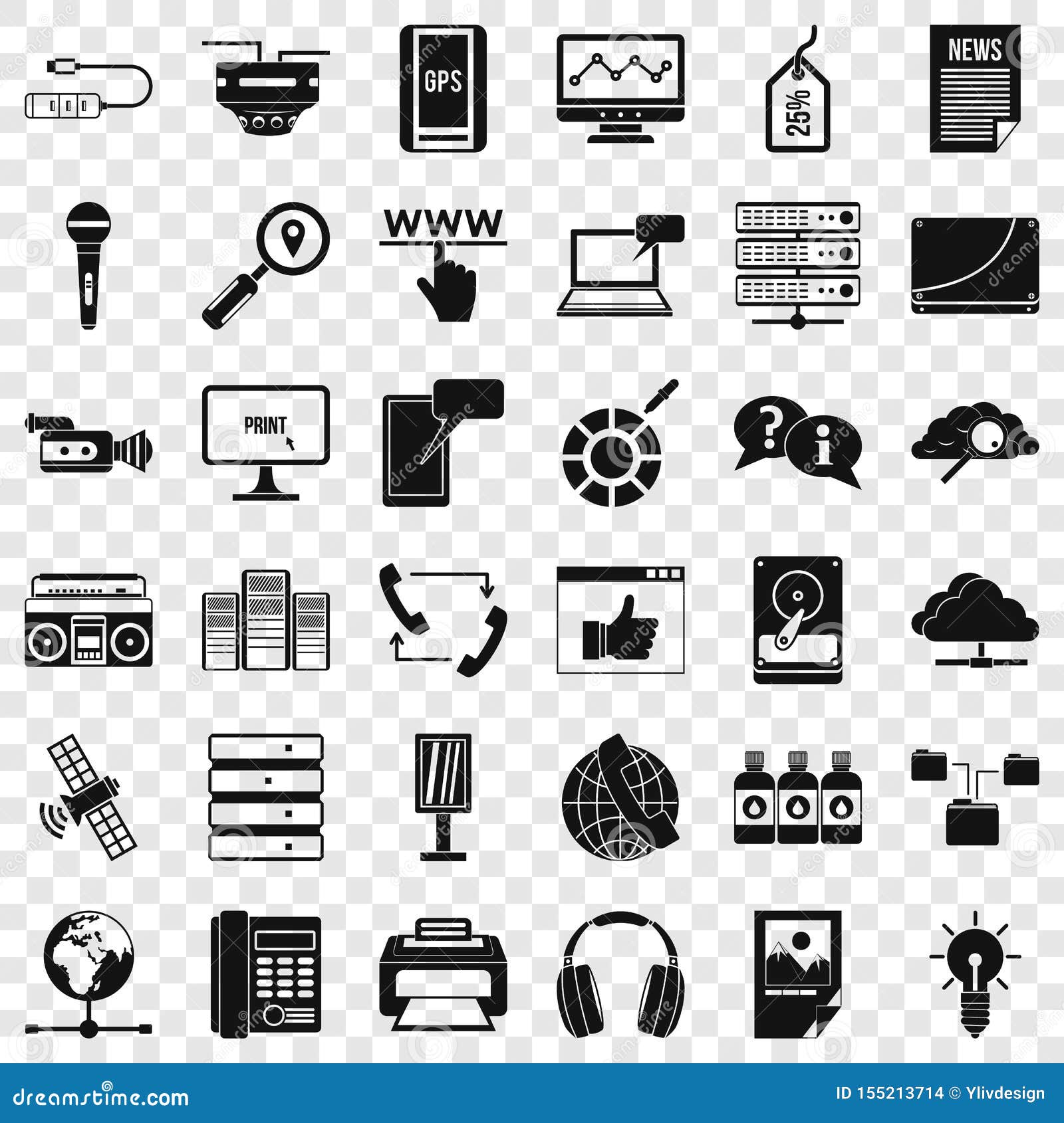 Information Technology Icons Set, Simple Style Stock Vector ...