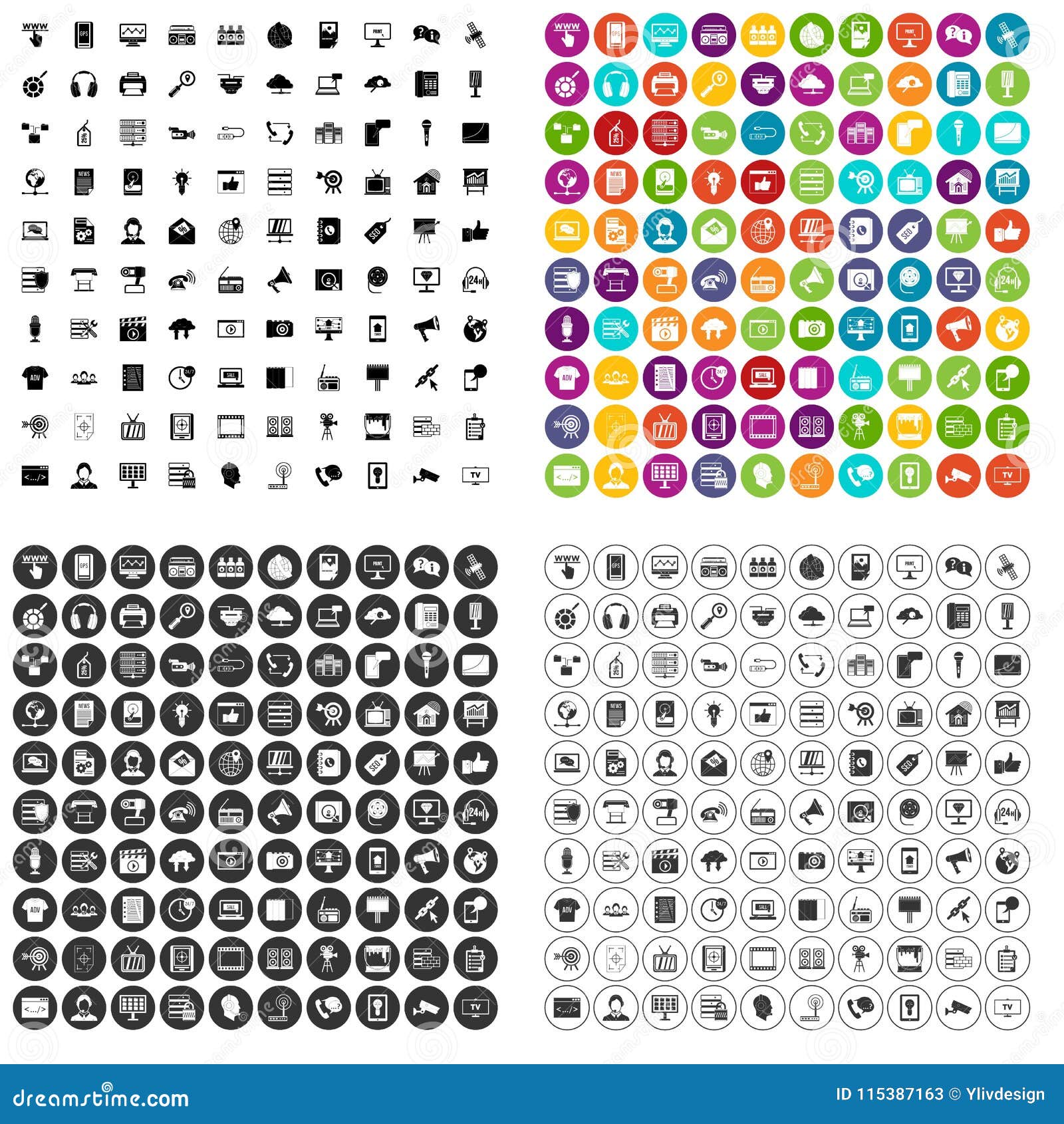 100 Information Technology Icons Set Vector Variant Stock Vector ... 100 Information Technology Icons Set Vector Variant Stock Vector ...