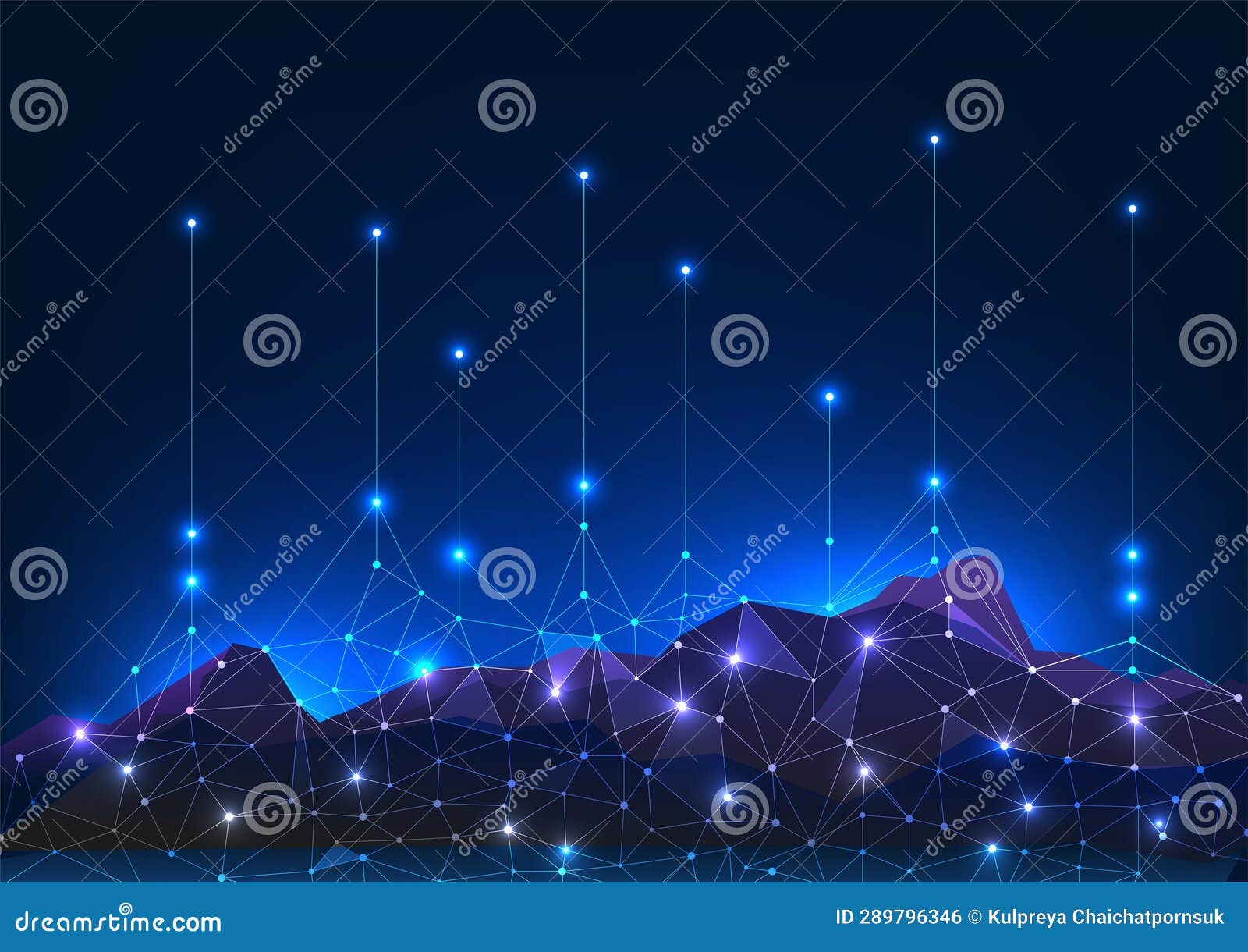 Information Technology an Image of a Mountain with Interconnected Lines ...