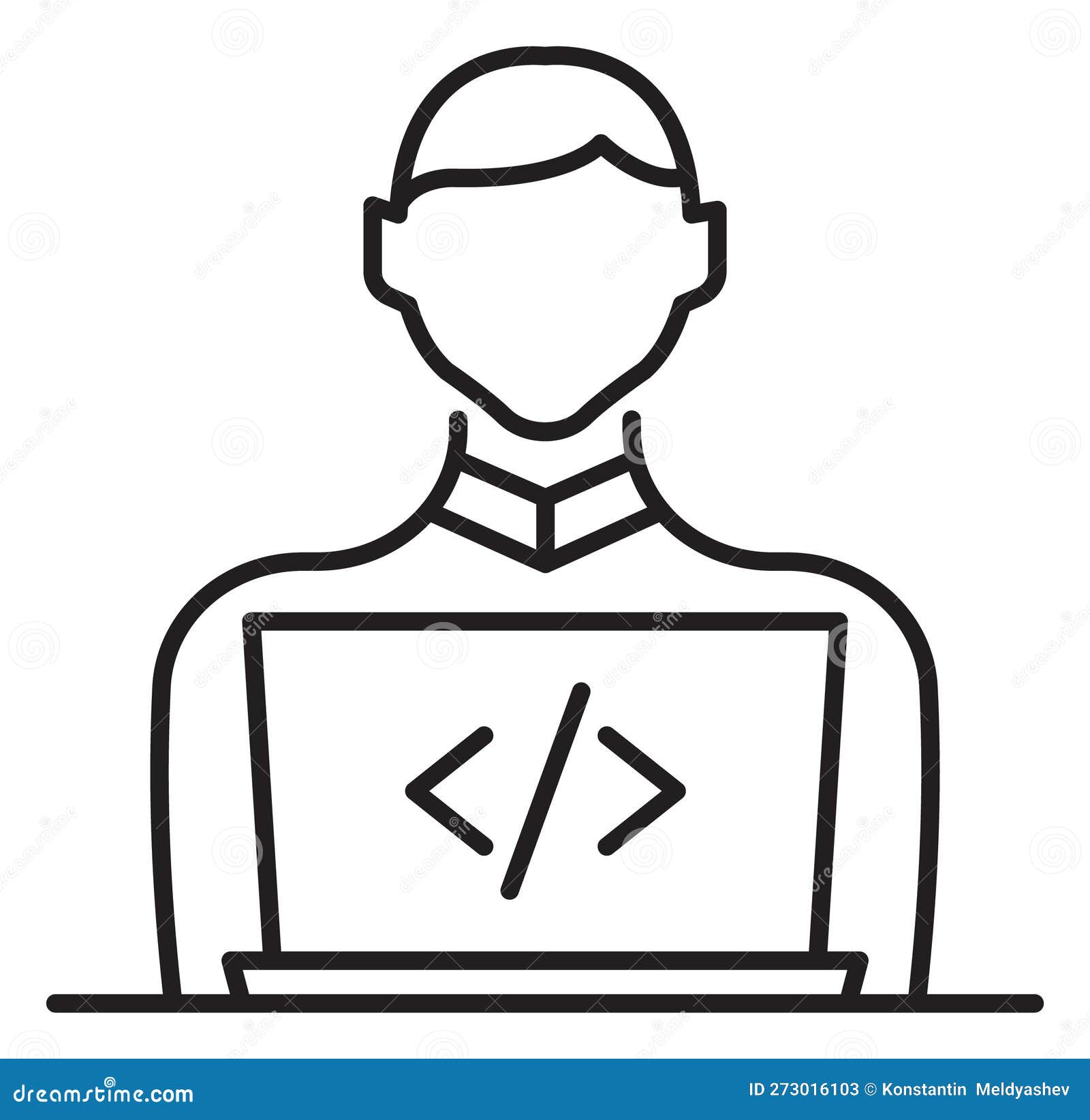 Information Technology Laptop, Code Sign, Programmer Vector Icon ...