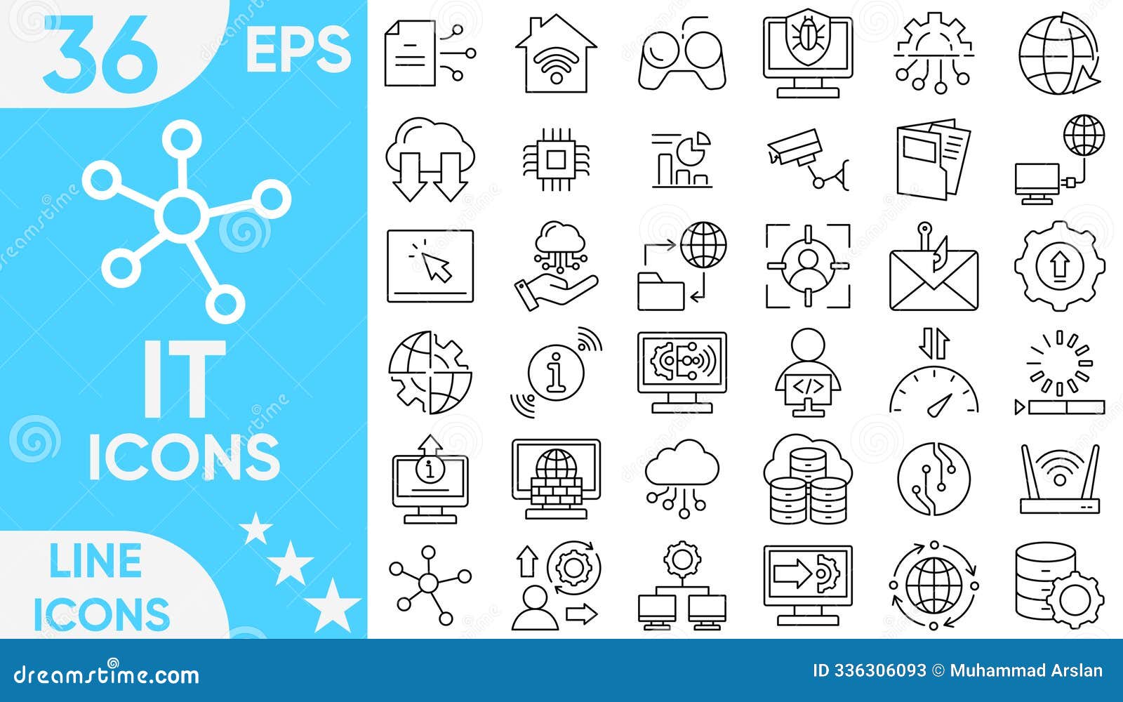 Information and Technology Line Icon Vector and Illustrator Stock ...