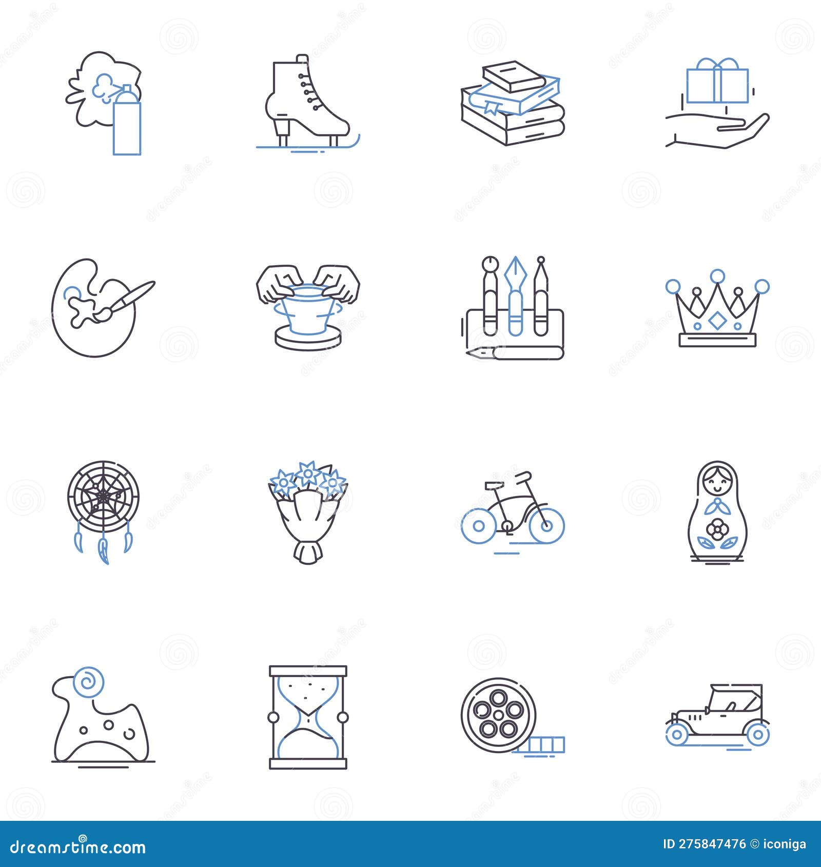 Information Technology Line Icons Collection Computer Software Hardware Internet Database