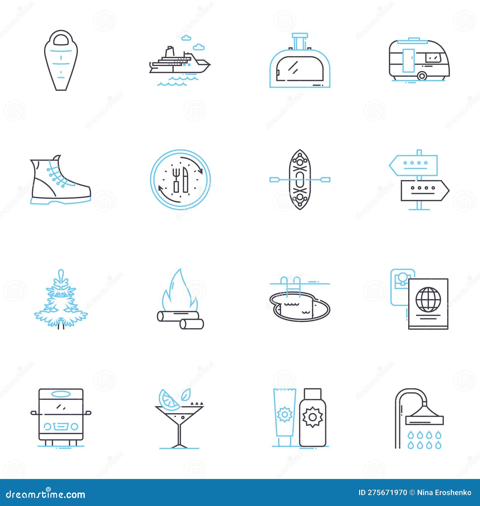 Information Technology Linear Icons Set Coding Encryption