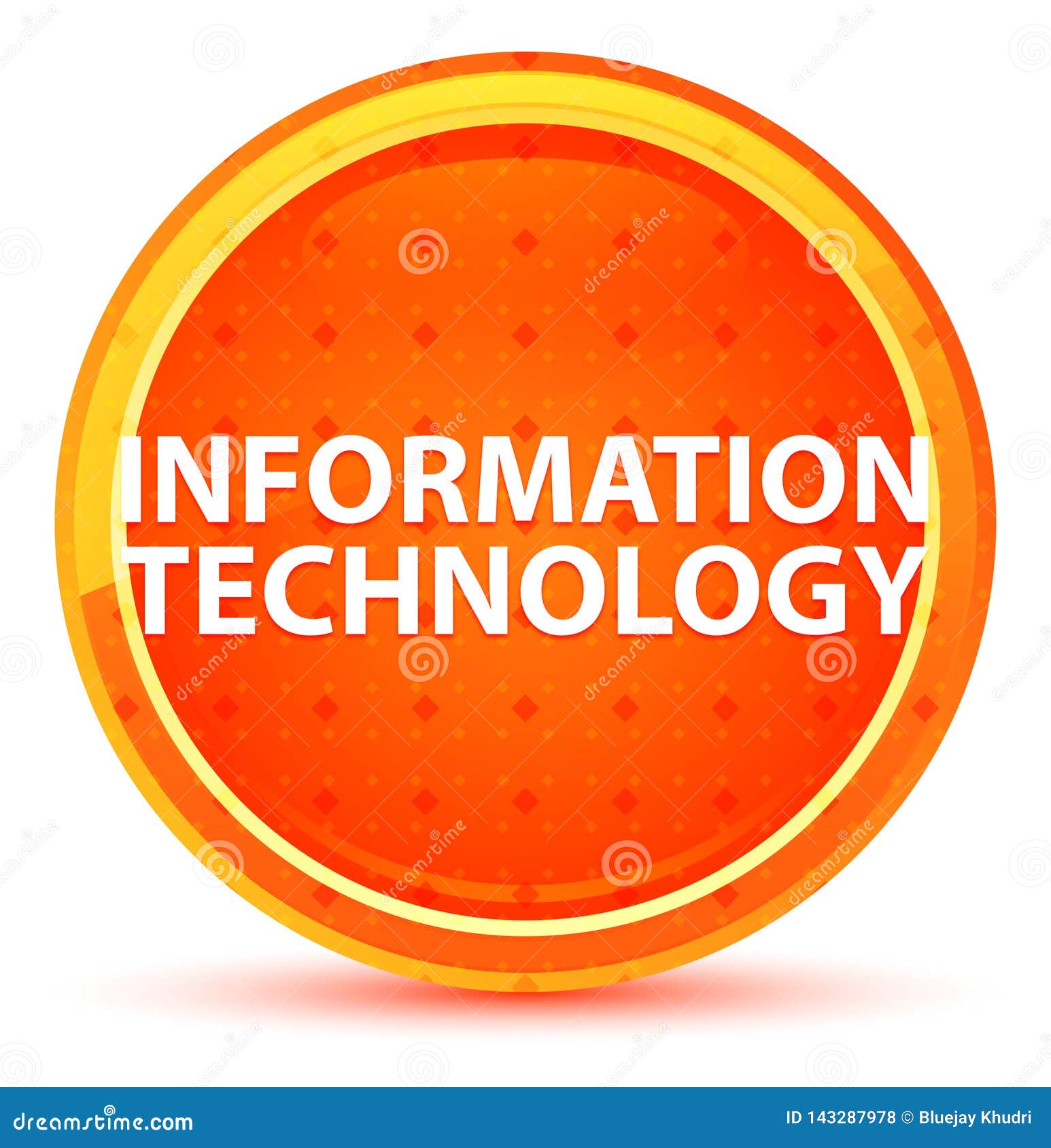 Information Technology Natural Orange Round Button Stock Illustration ...