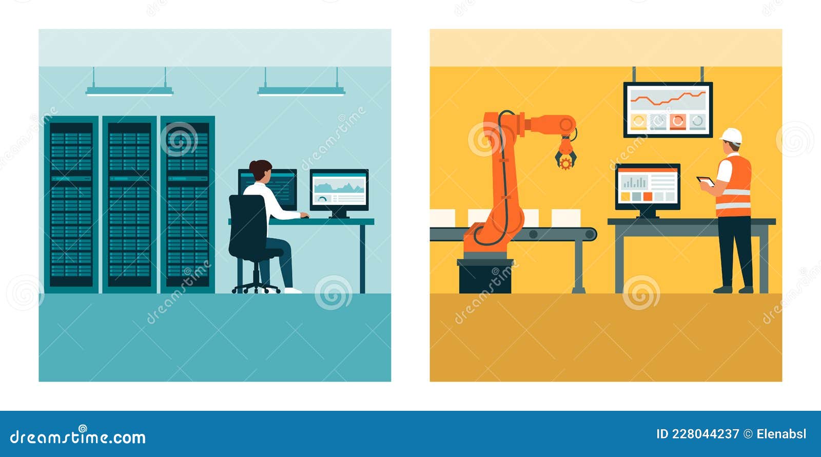Information Technology and Operational Technology Stock Vector ...