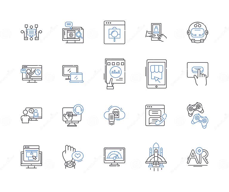 Information Technology Outline Icons Collection. it, Computing ...