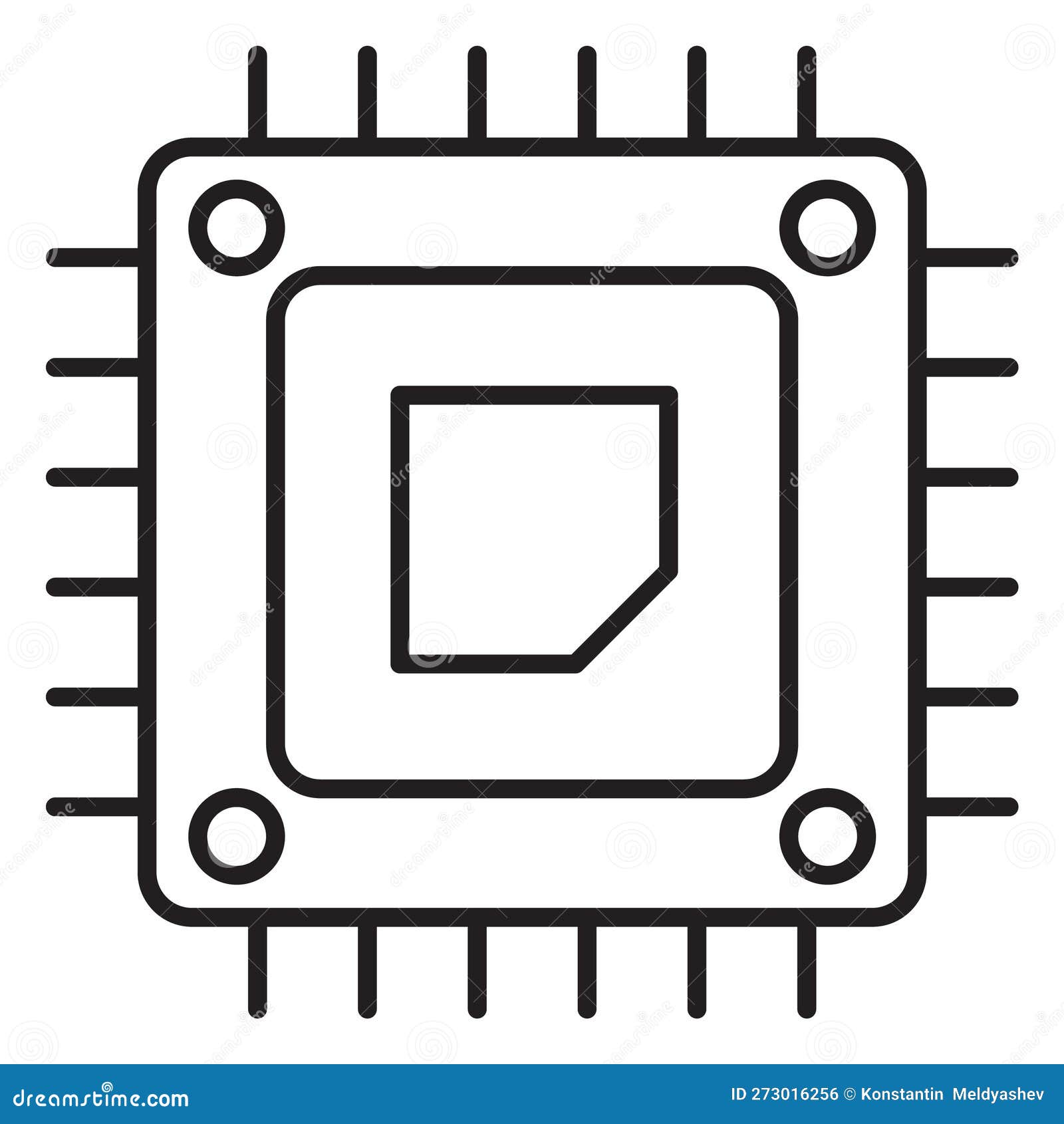 Information Technology Processor Vector Icon Illustration Stock Vector ...