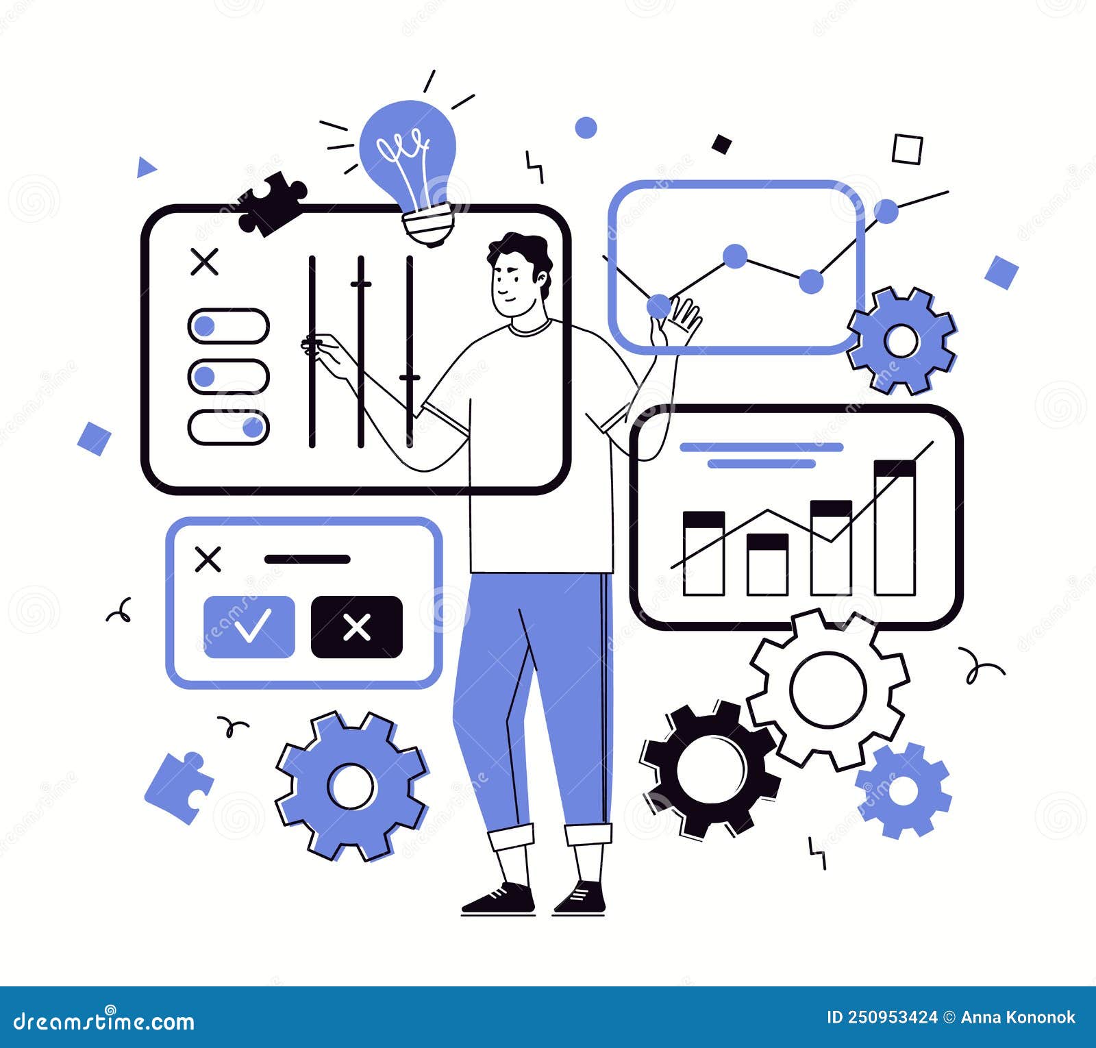 Information Technology Professions. Work on Computer. Design and ...