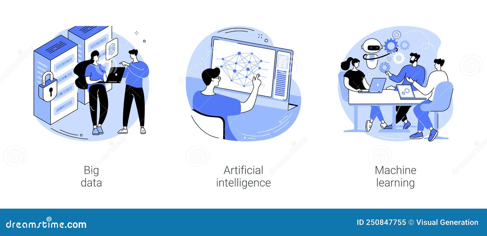 Information Technology Research Isolated Cartoon Vector Illustrations ...