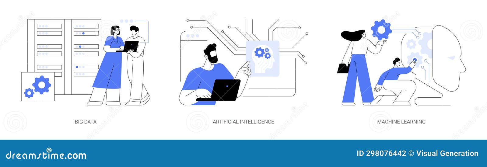 Information Technology Research Isolated Cartoon Vector Illustrations ...