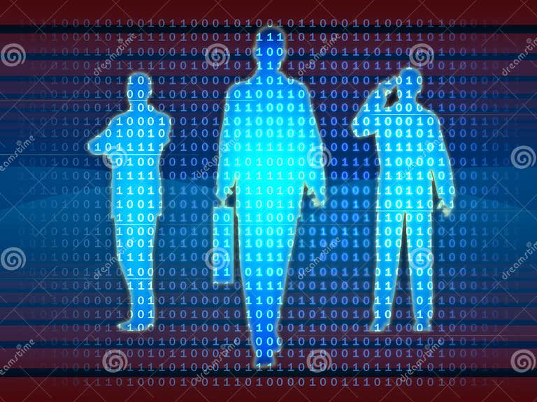 Information Technology Team Stock Illustration - Illustration of line ...