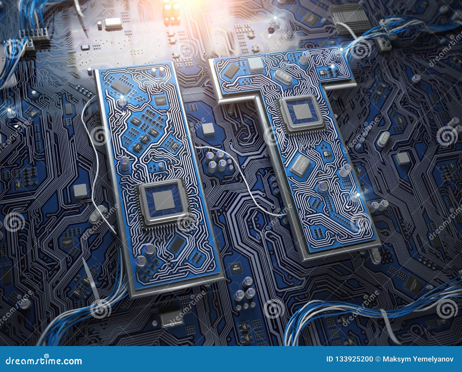 Information Technology it Text in Form of Computer Chips with CPU ...