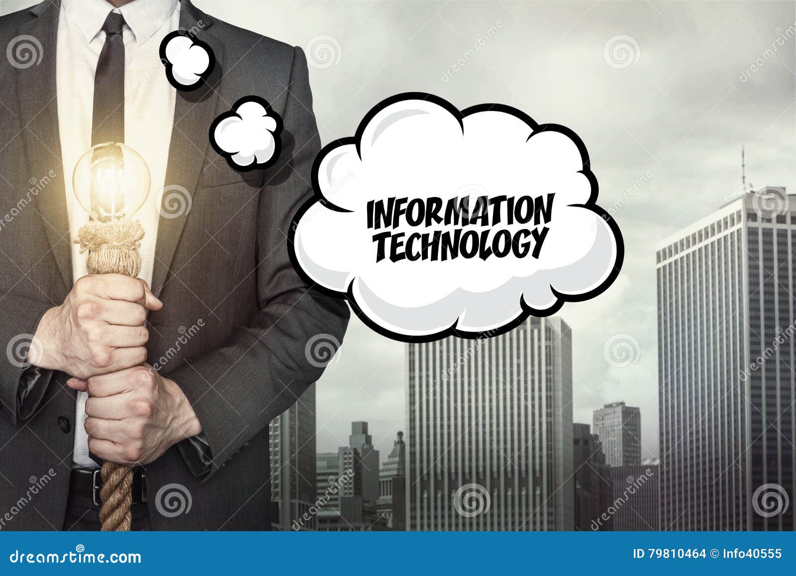 Information Technology Text on Speech Bubble with Businessman Stock ...