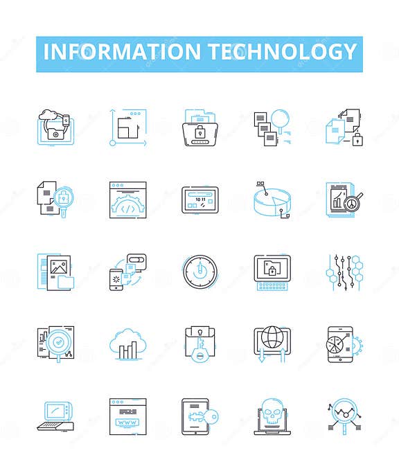 Information Technology Vector Line Icons Set. it, Computers, Software ...