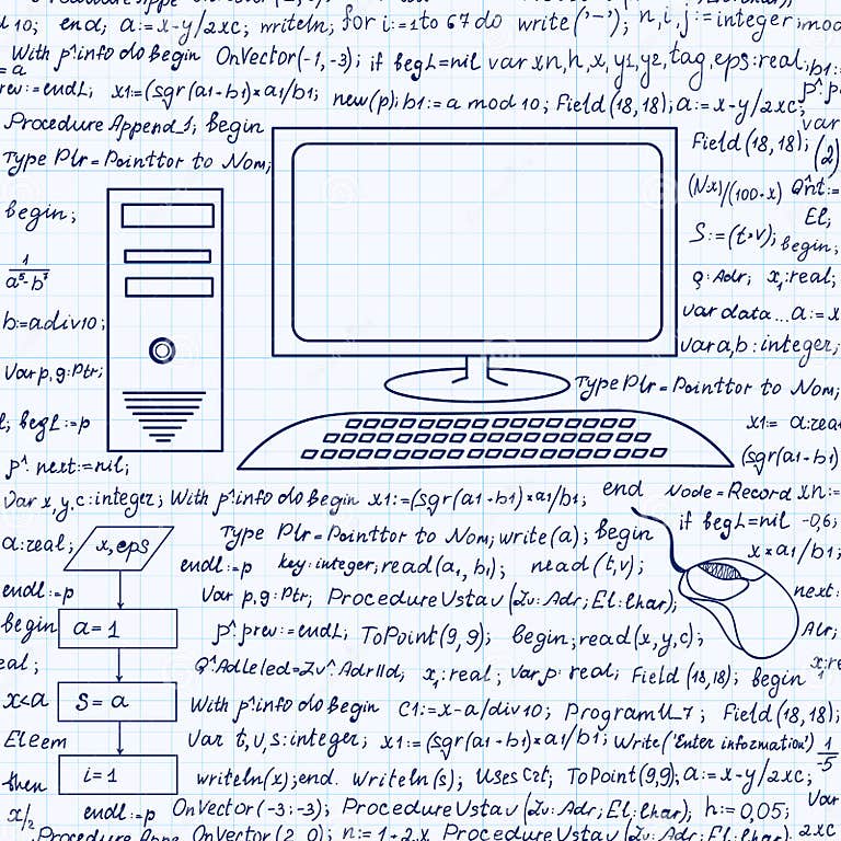 Information Technology Vector Seamless Pattern with Programming Code ...
