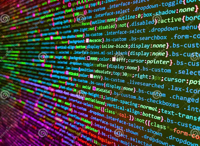 Information Technology Website Coding Standards for Web Design. Programming Code Screen of ...