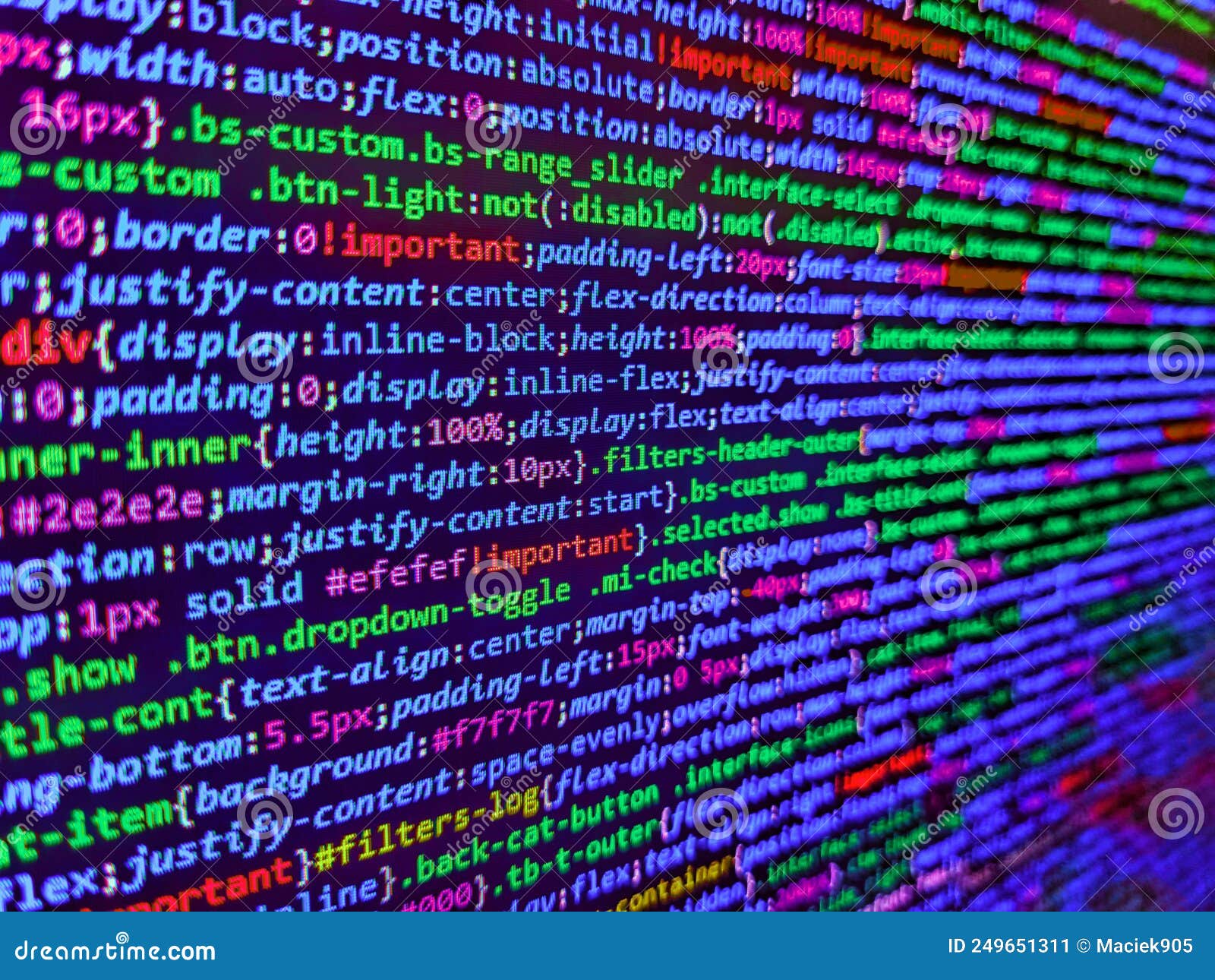 Information Technology Website Coding Standards for Web Design. Writing Programming Code on ...